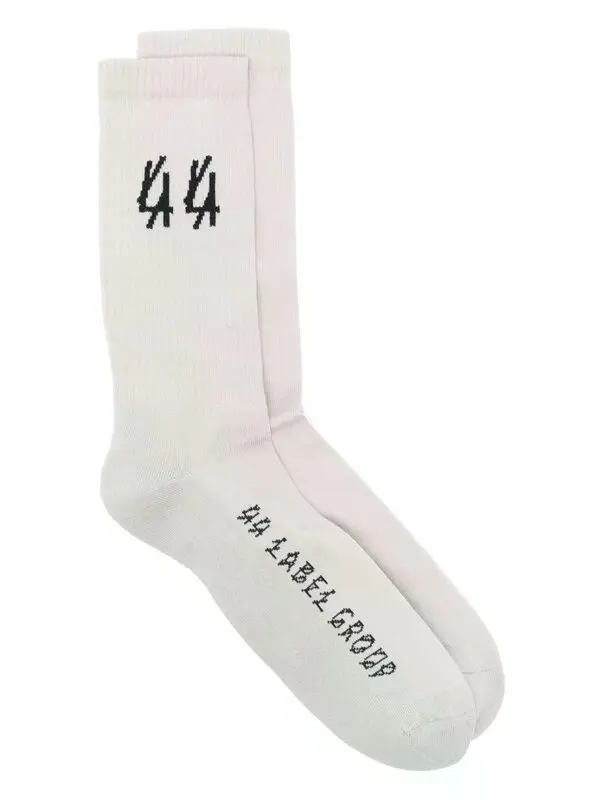 44 LABEL GROUP Logo-jacquard Socks - Grey