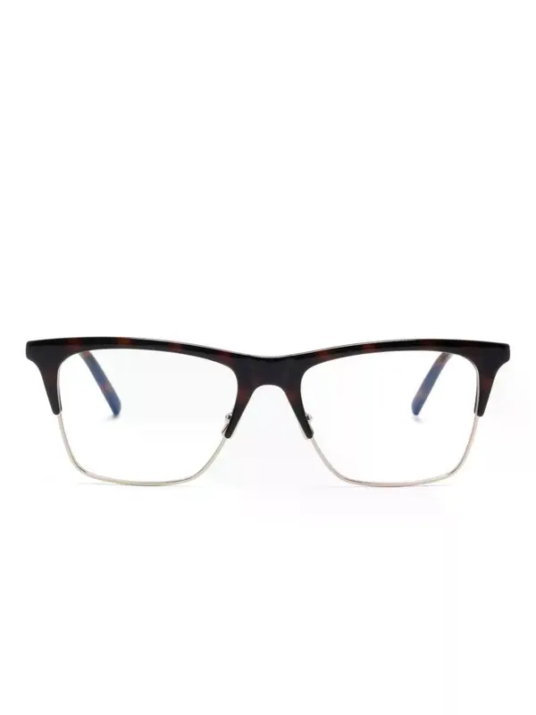 Saint Laurent Square Frame Eyeglasses - Brown