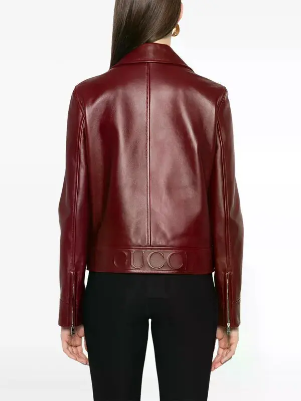 Gucci Leather Jacket - Red | Editorialist