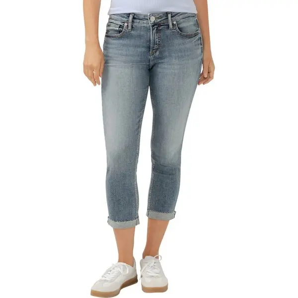 SILVER JEANS CO. Elyse Curvy Mid Rise Capri Jeans - Indigo