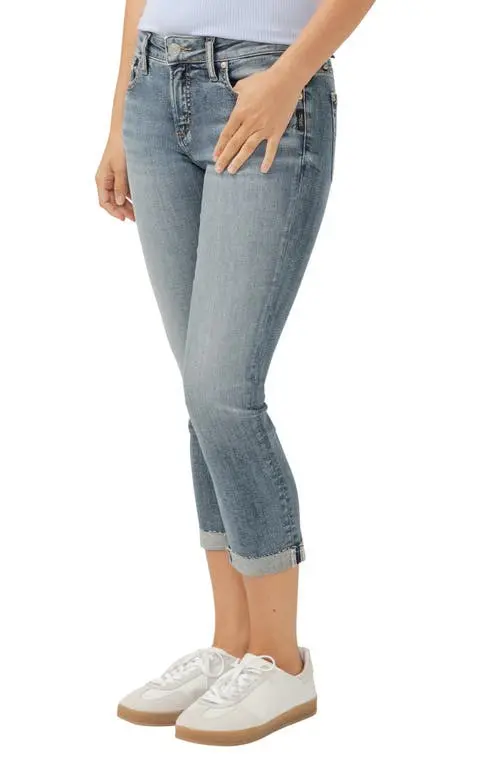 SILVER JEANS CO. Elyse Curvy Mid Rise Capri Jeans