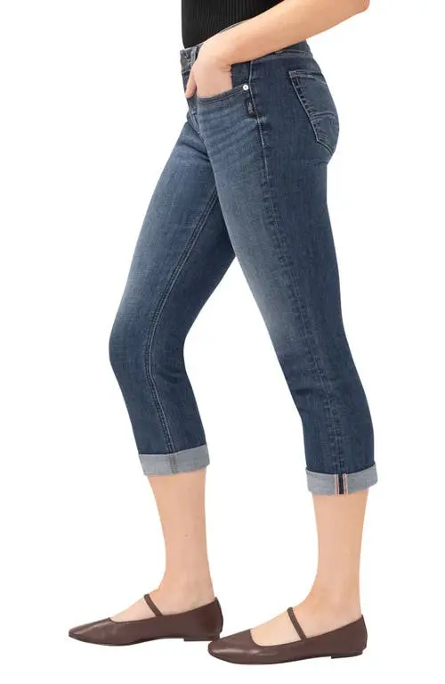 SILVER JEANS CO. Suki Curvy Mid Rise Capri Jeans - Indigo