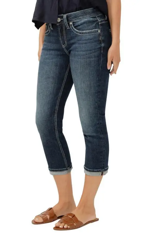 SILVER JEANS CO. Suki Curvy Mid Rise Capri Jeans - Indigo