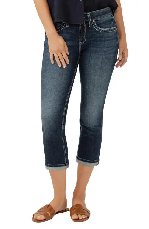 SILVER JEANS CO. Suki Curvy Mid Rise Capri Jeans - Indigo