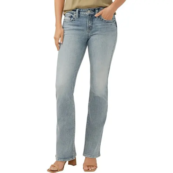SILVER JEANS CO. Suki Curvy Mid Rise Bootcut Jeans - Indigo