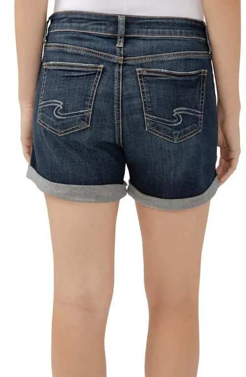 SILVER JEANS CO. Elyse Curvy Mid-rise Denim Shorts - Indigo