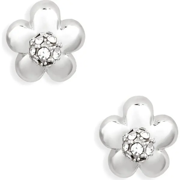 Marc Jacobs Small Daisy Stud Earrings - Silver/crystal