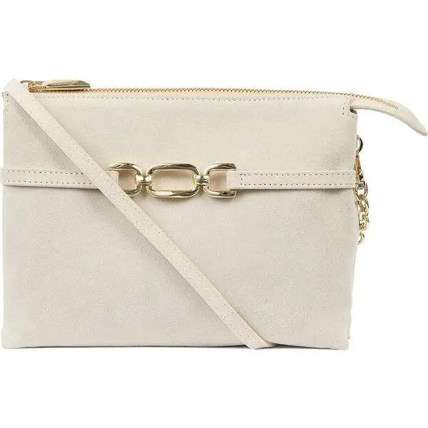 LK BENNETT Cleo Oloid Suede Crossbody Bag - Cream