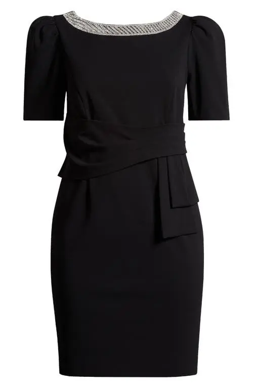 Alex Evenings Embellished Crepe Sheath Dress