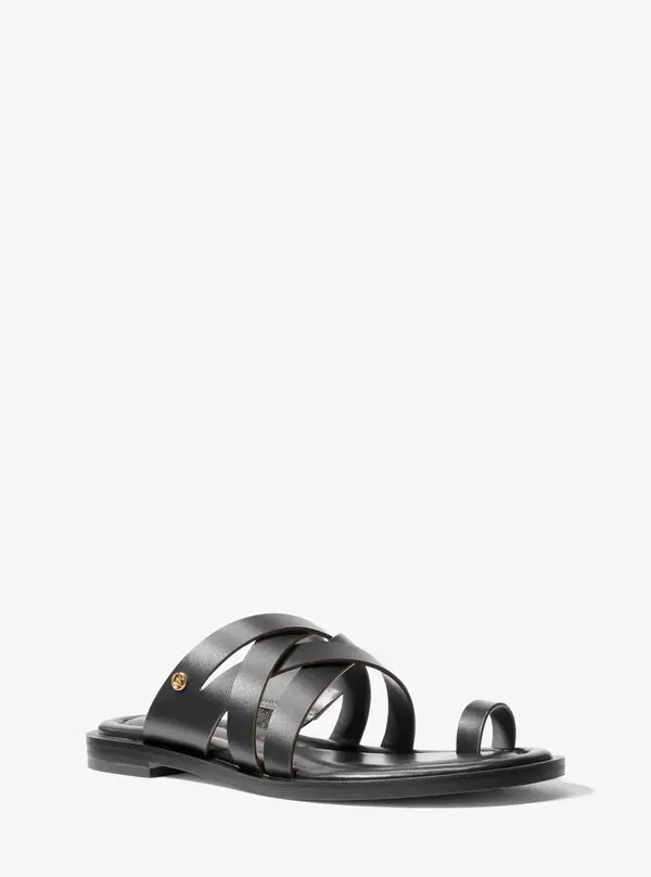 Michael Kors Nora Leather Sandal - Black