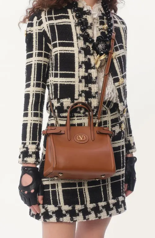 Valentino Garavani Antibes Leather Tote - Tabacco