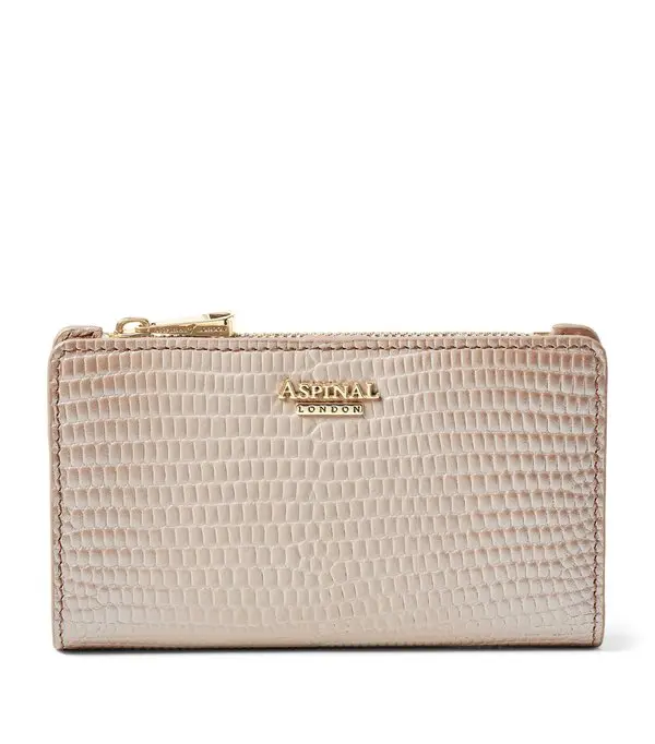 ASPINAL OF LONDON Patent Leather Mayfair Wallet - Neutral
