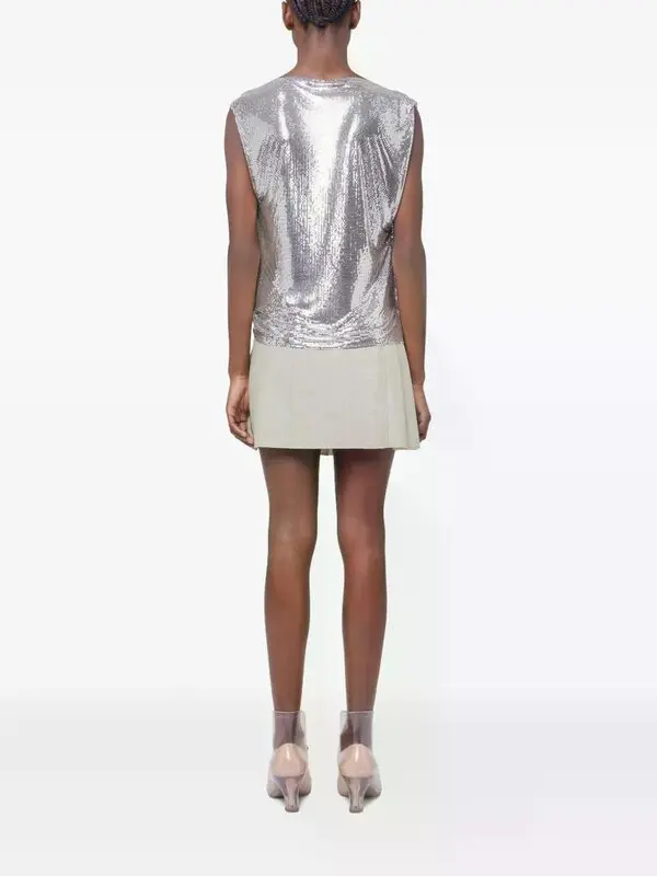 Rabanne Pleated Mini Skirt - Neutrals