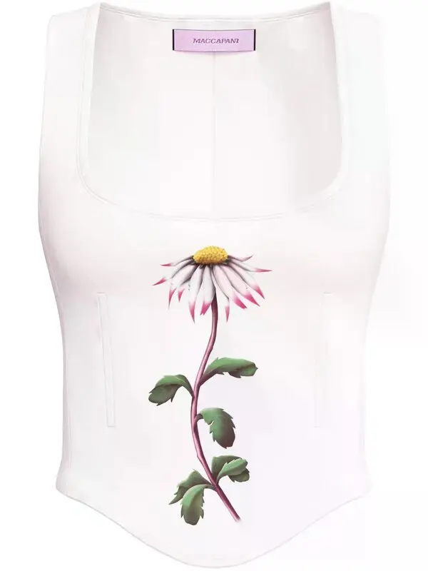 MARGHERITA MACCAPANI Floral-print Tank - White