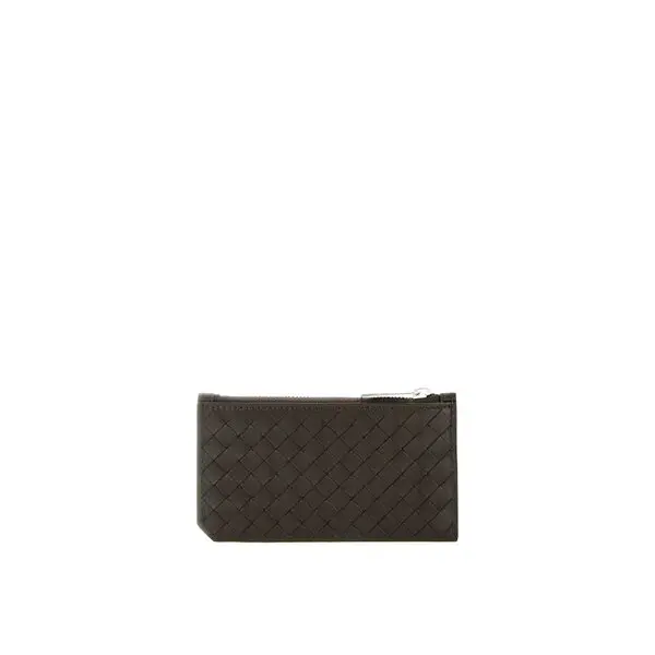 Bottega Veneta Intrecciato Leather Card Holder - Brown