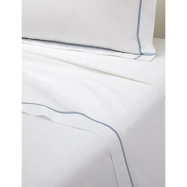 YVES DELORME Athena Cotton Flat Sheet - Celeste