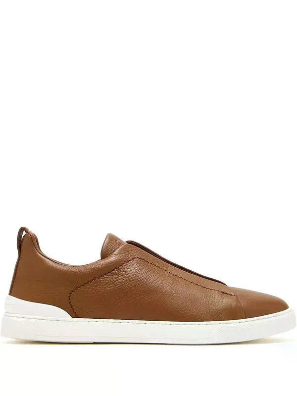 Zegna Triple Stitch Sneakers - Brown