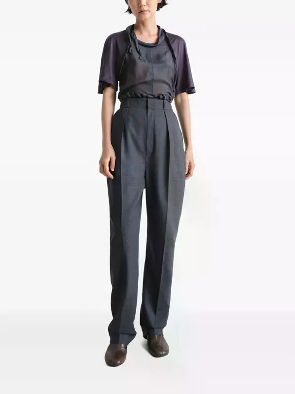 LEMAIRE Dropped Crotch Pleated Trousers - Grey