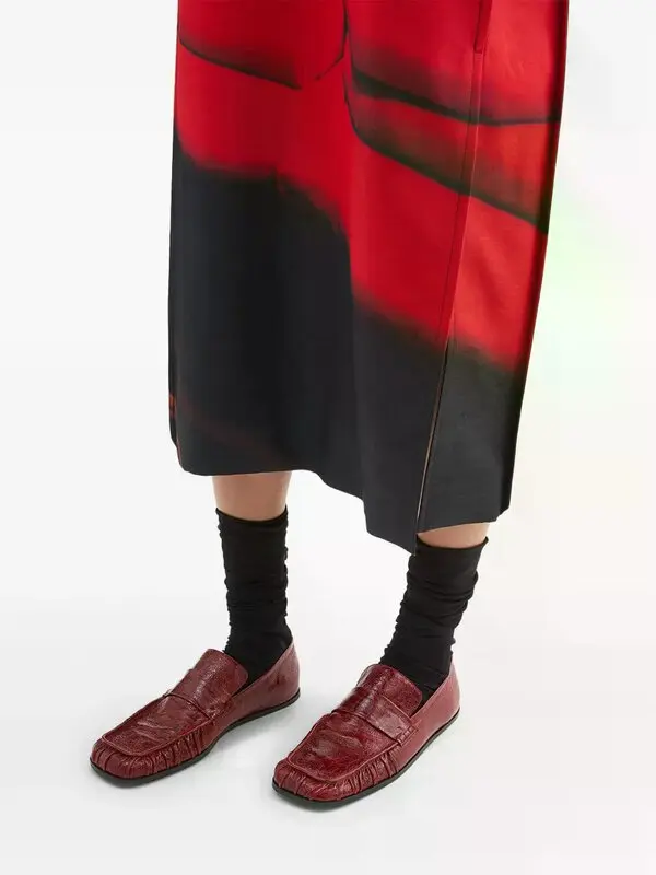 JIL SANDER Leather Loafers - Red