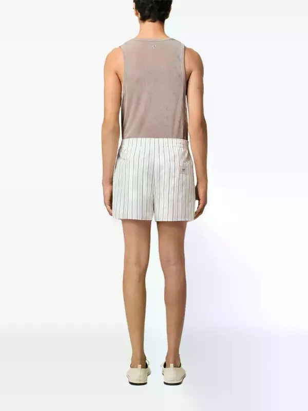 AMI Paris Striped Elasticated Shorts - White