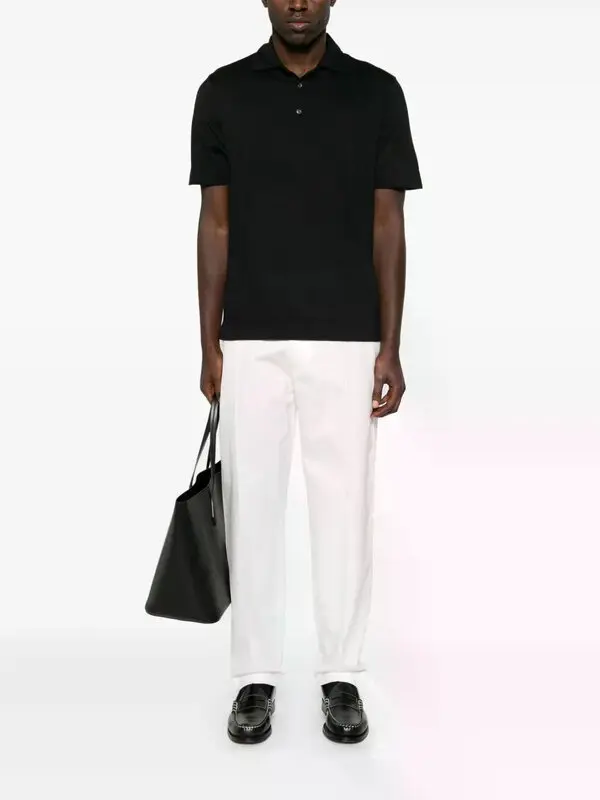 LARDINI Jersey Polo Shirt - Black