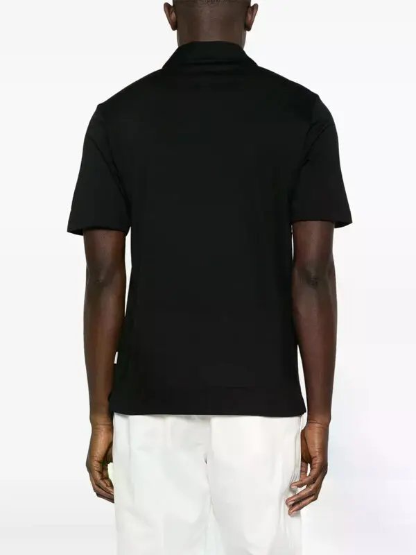 LARDINI Jersey Polo Shirt - Black