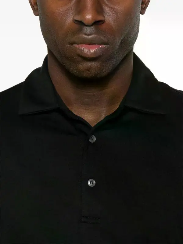 LARDINI Jersey Polo Shirt - Black