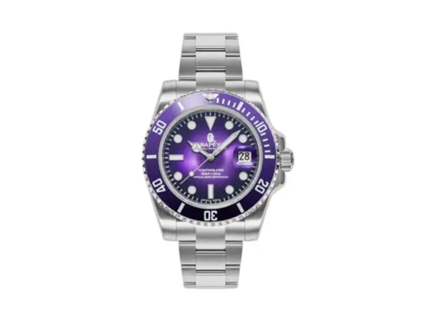 A BATHING APE Type 1 Bapex Watch - Purple