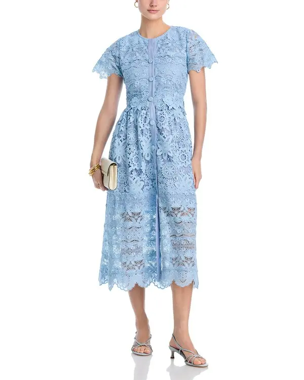 Waimari Hibiscus Lace Midi Dress