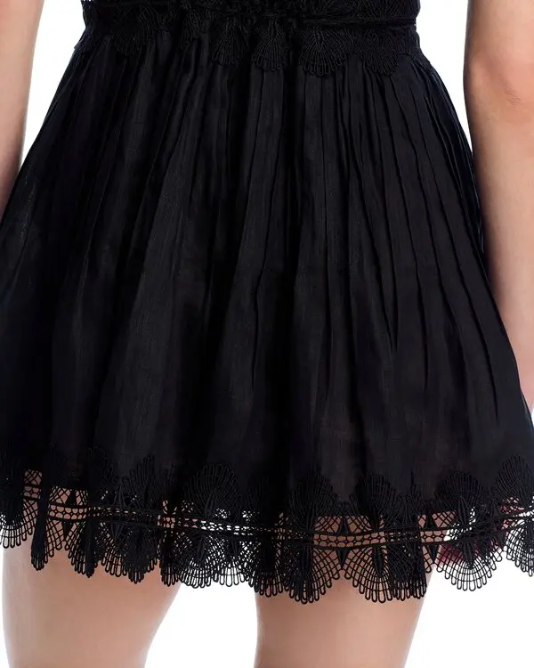 Waimari Violette Lace Trim Linen Dress