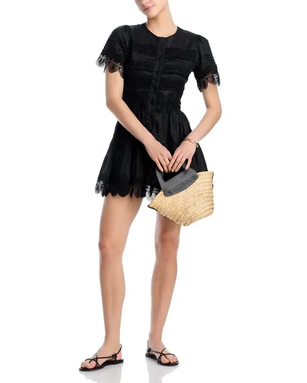 Waimari Violette Lace Trim Linen Dress