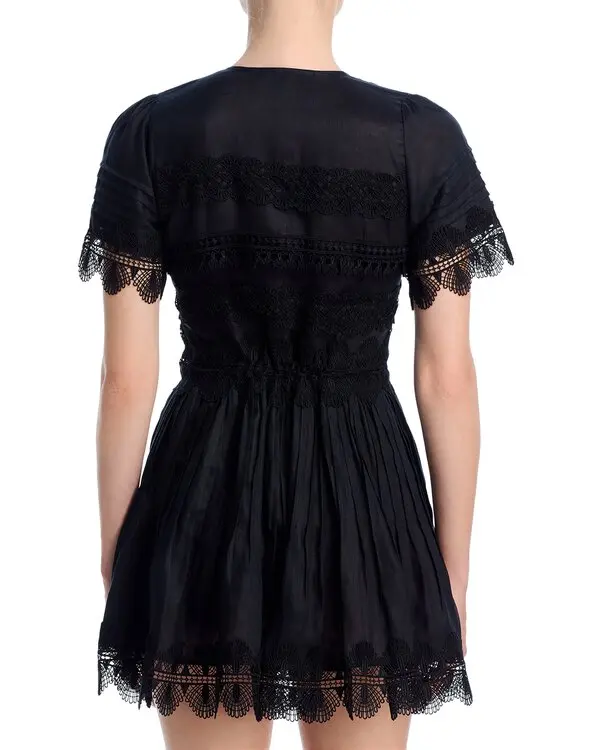 Waimari Violette Lace Trim Linen Dress