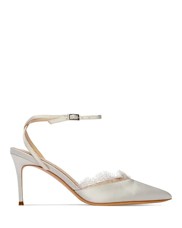 BLACK SUEDE STUDIO Lacey Ankle Strap Pumps - White