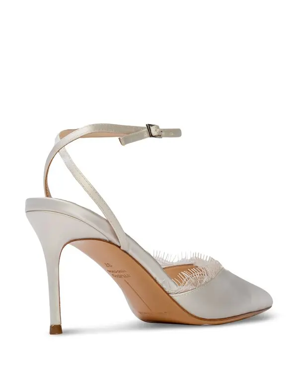 BLACK SUEDE STUDIO Lacey Ankle Strap Pumps - White
