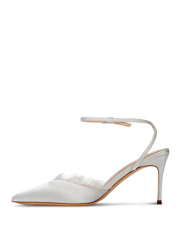 BLACK SUEDE STUDIO Lacey Ankle Strap Pumps - White