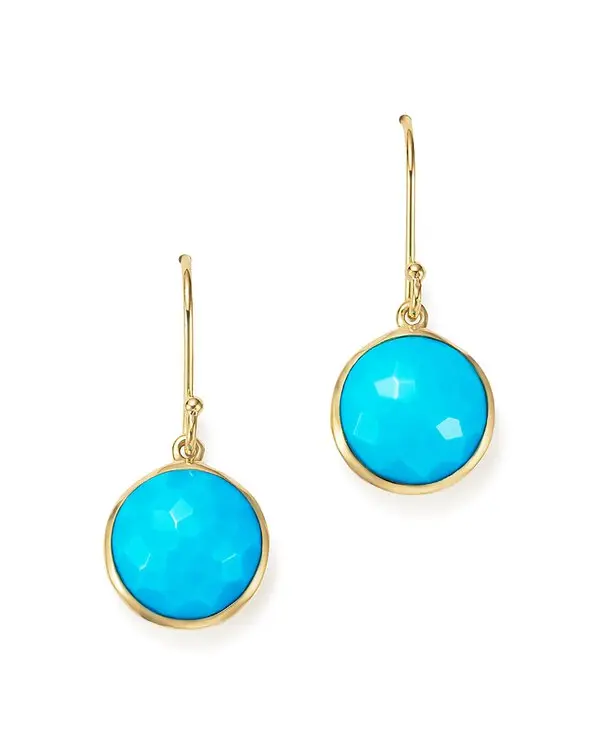 Ippolita 18k Gold Lollipop Earrings With Turquoise - Turquoise/gold