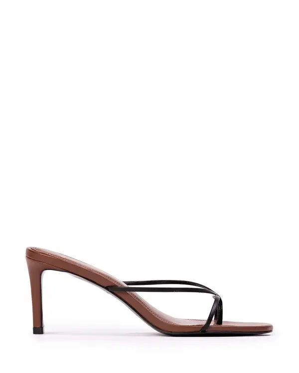 BLACK SUEDE STUDIO Jade High Heel Sandals - Chestnut