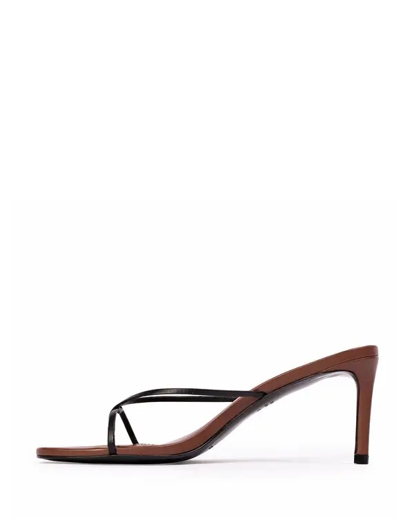 BLACK SUEDE STUDIO Jade High Heel Sandals - Chestnut