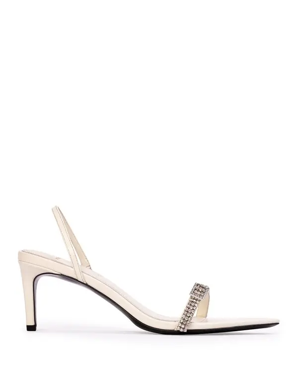 BLACK SUEDE STUDIO Bowie Crystal Embellished Slingback Sandals