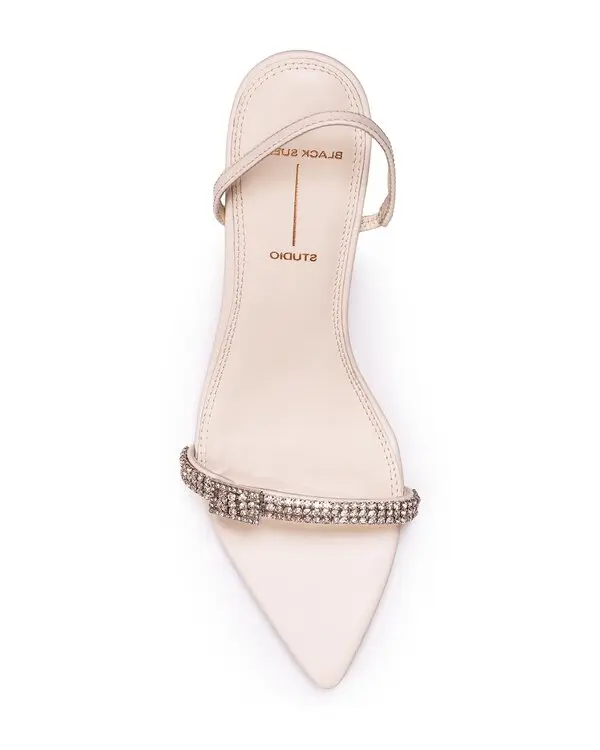 BLACK SUEDE STUDIO Bowie Crystal Embellished Slingback Sandals