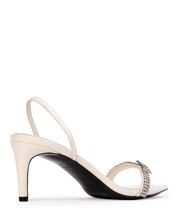 BLACK SUEDE STUDIO Bowie Crystal Embellished Slingback Sandals