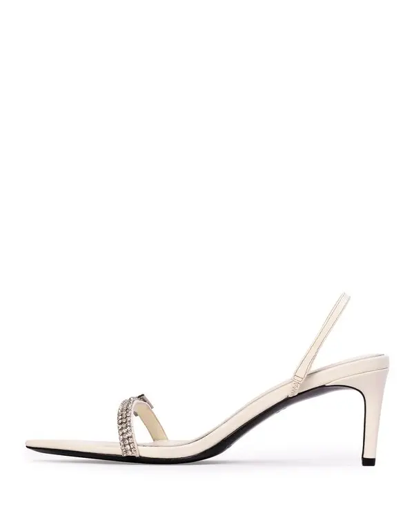 BLACK SUEDE STUDIO Bowie Crystal Embellished Slingback Sandals