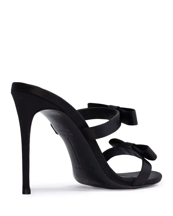 BLACK SUEDE STUDIO Satin High Heel Bow Sandals