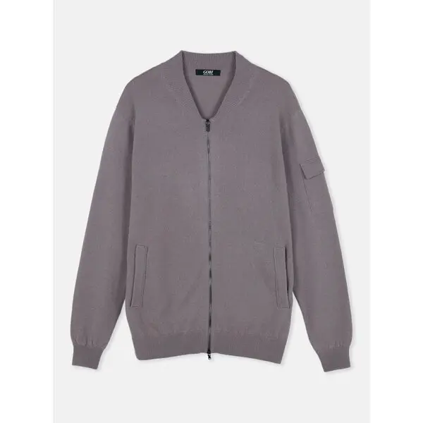 Gobi Cashmere Cashmere Bomber Jacket - Stucco