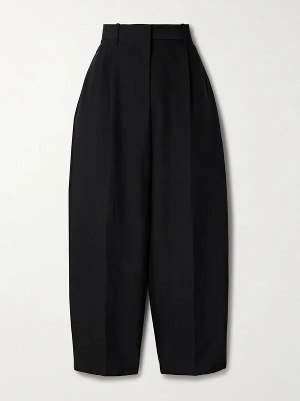 THE ROW Lilas Pleated Wool-blend Twill Tapered Trousers