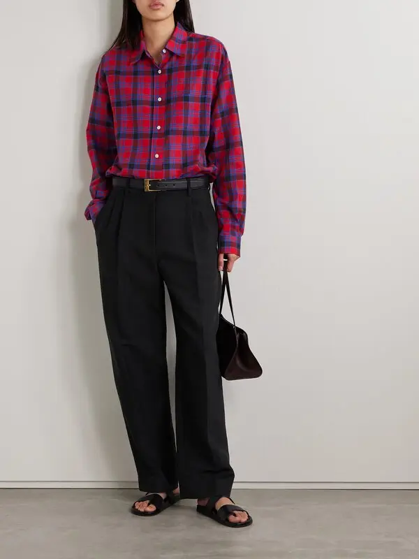 THE ROW Lilas Pleated Wool-blend Twill Tapered Trousers