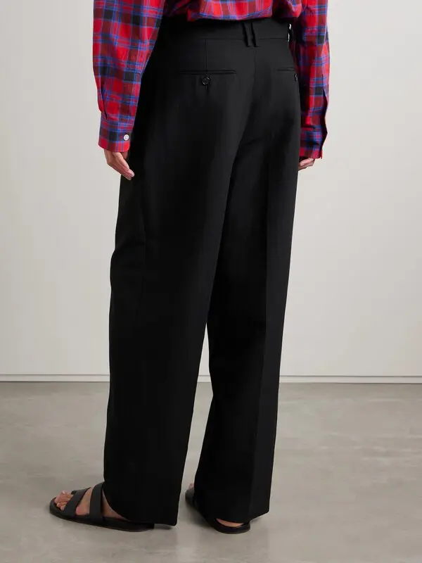 THE ROW Lilas Pleated Wool-blend Twill Tapered Trousers