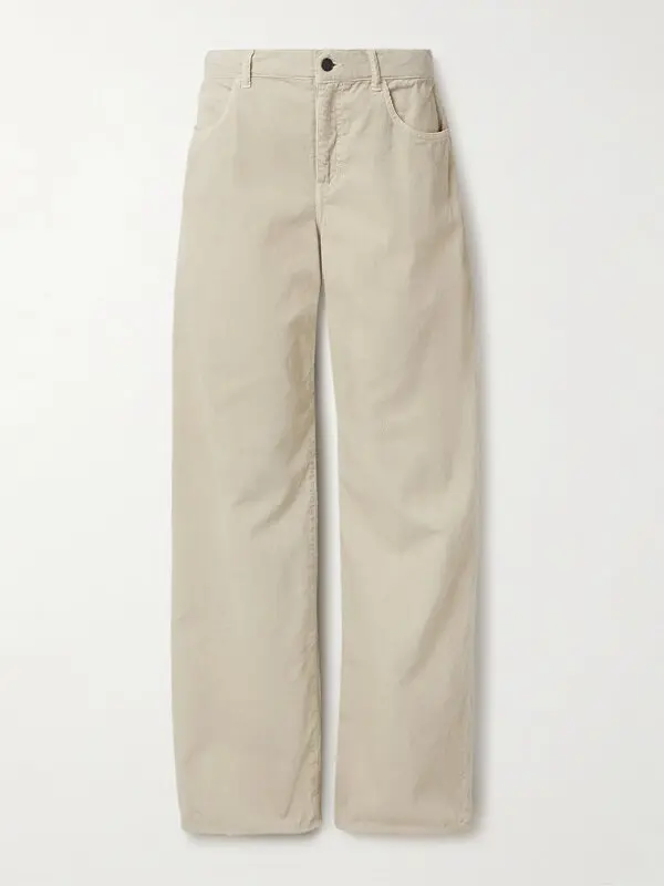 THE ROW Eglitta Cotton-corduroy Pants - Neutrals