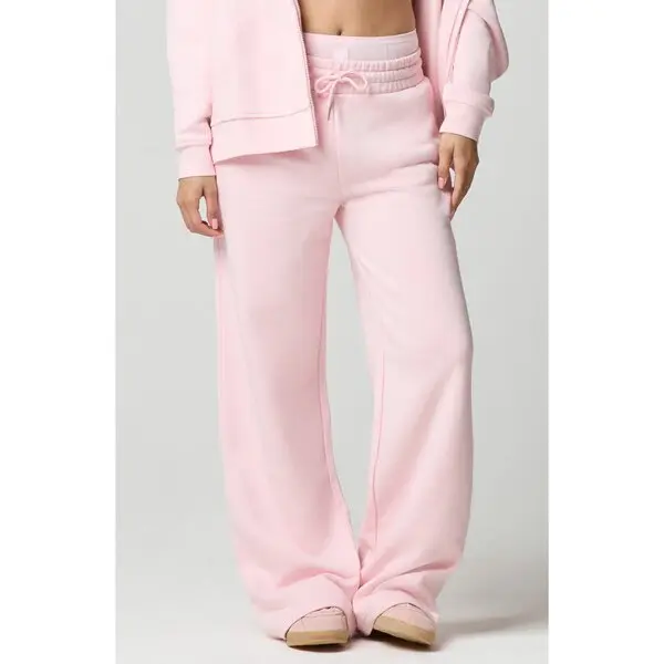 FLORENCE BY MILLS Cozy Crush Wide Leg Sweatpants - Ballet Slipper