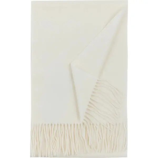 GOBI MONGOLIAN CASHMERE Cashmere Fringed Scarf - White